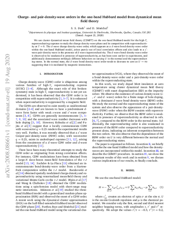 (PDF) Charge- and pair-density-wave orders in the one-band Hubbard model from dynamical mean ...