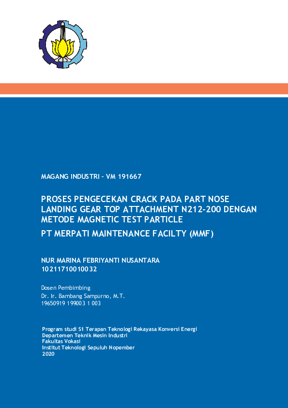 (PDF) Proses Pengecekan Crack Pada Part Nose Landing Gear Top ...