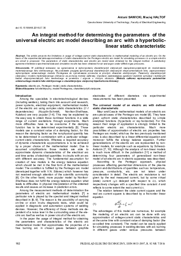 (PDF) An integral method for determining the parameters of the ...