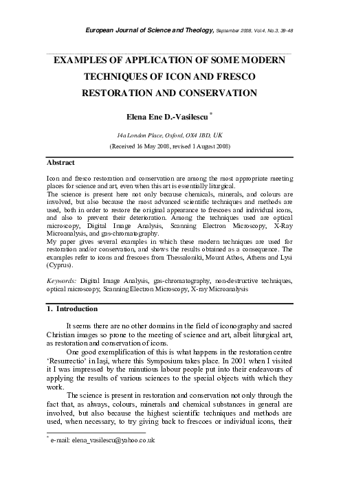 (PDF) Examples of Application of Some Modern Techniques of Icon and ...
