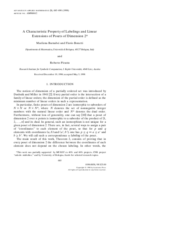 (PDF) A Characteristic Property of Labelings and Linear Extensions of ...