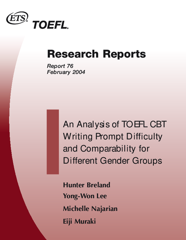 (PDF) An Analysis of Toefl CBT Writing Prompt Difficulty and ...
