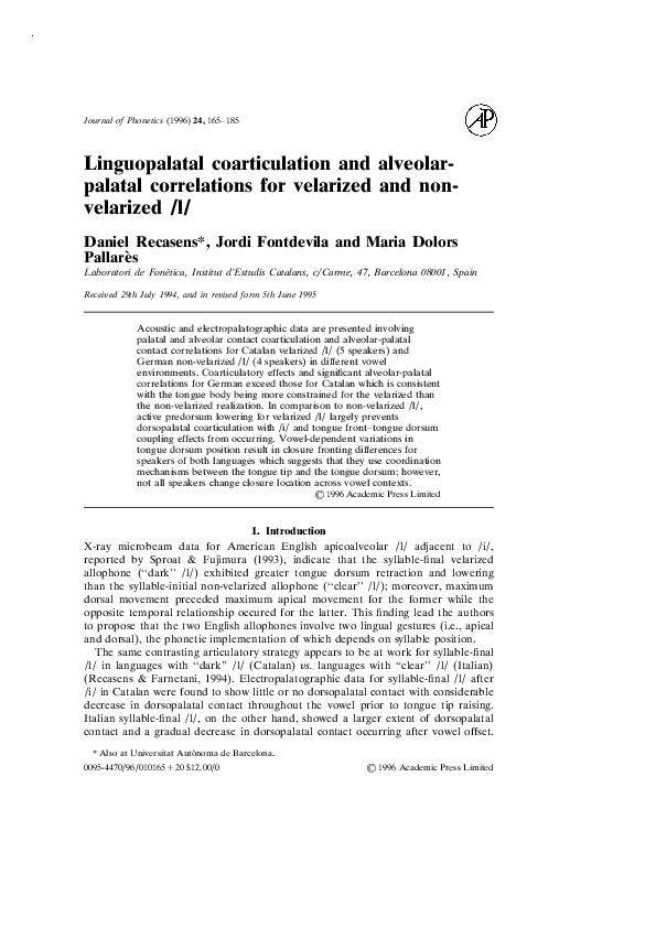 (PDF) Linguopalatal coarticulation and alveolar-palatal correlations ...