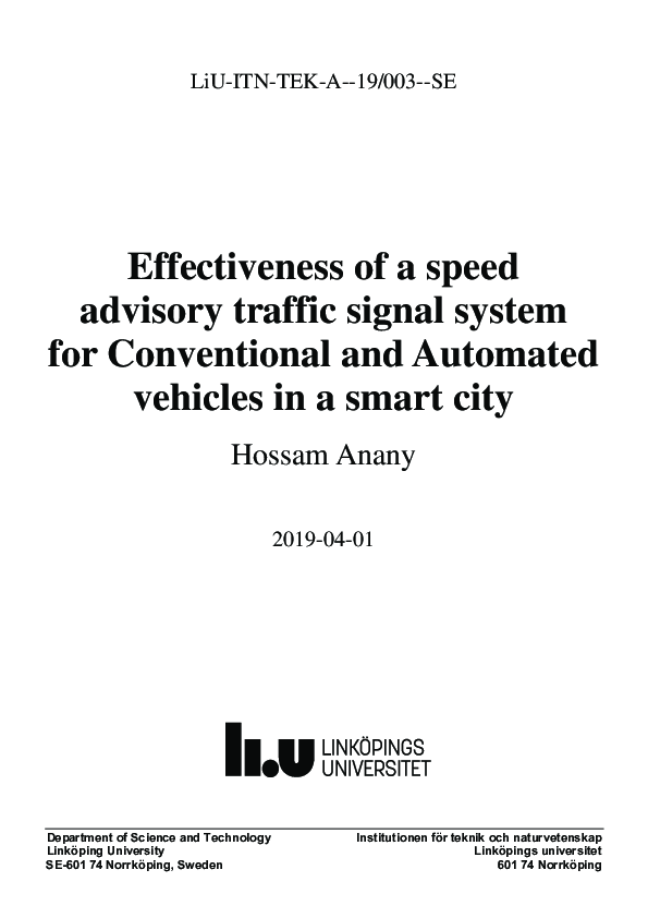 (PDF) Effectiveness of a speed advisory traffic signal system for ...