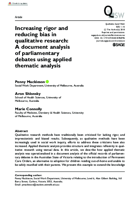 (PDF) Increasing rigor and reducing bias in qualitative research: A ...