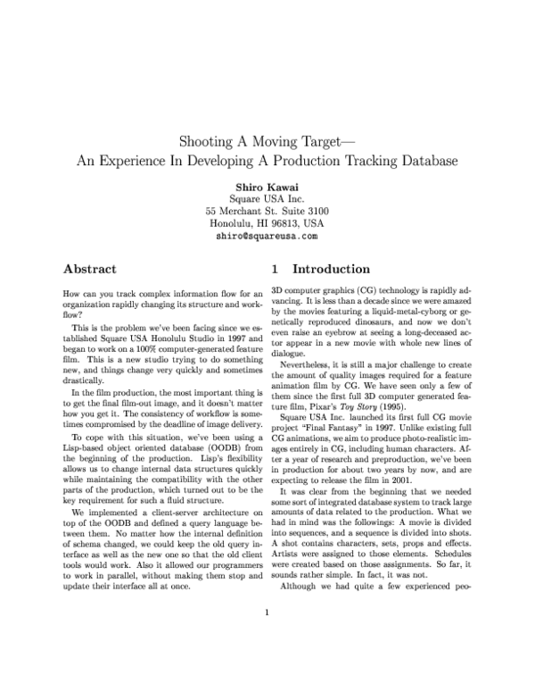 (PDF) Shooting A Moving Target | An Experience In Developing A ...