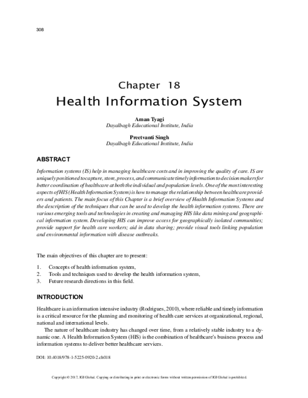 (PDF) Health Information System