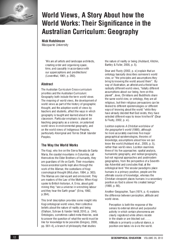 (PDF) World Views, a Story about How the World Works: Their ...