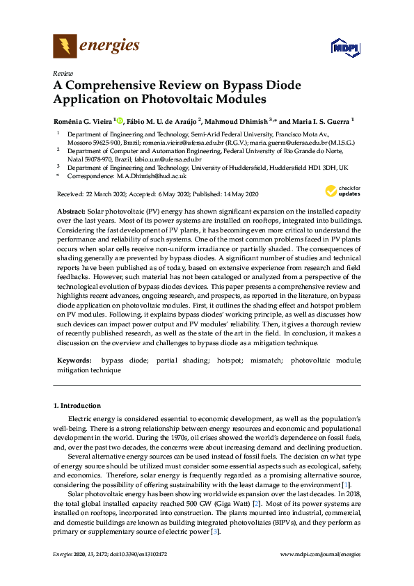 (PDF) A Comprehensive Review on Bypass Diode Application on ...
