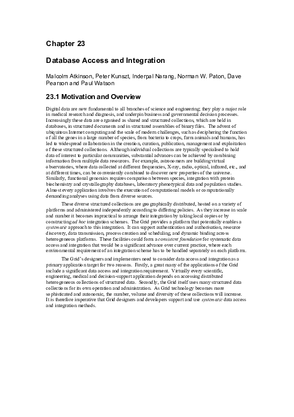 Pdf Database Access And Integration 2957