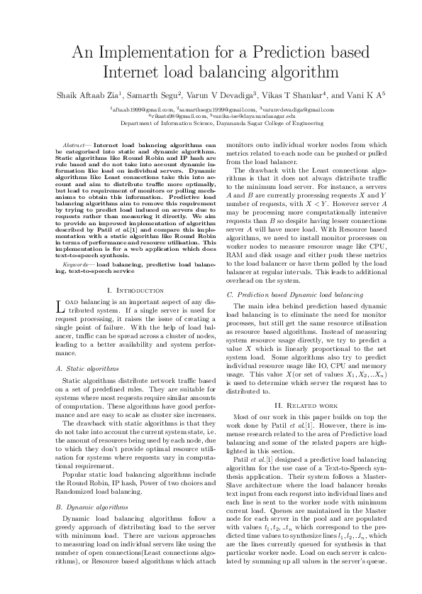 (PDF) An Implementation for a Prediction based Internet Load balancing ... (PDF) An Implementation for a Prediction based Internet Load balancing ...