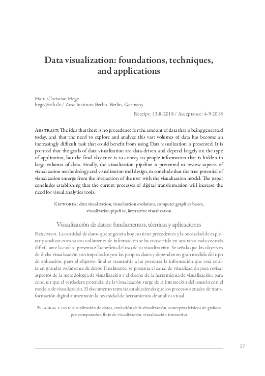 (PDF) Data visualization: foundations, techniques, and applications