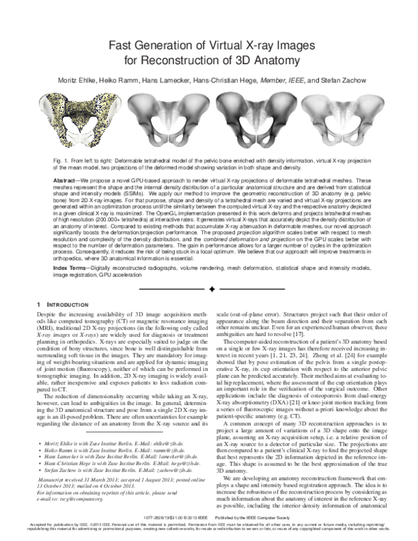 (PDF) Fast Generation of Virtual X-ray Images for Reconstruction of 3D ...