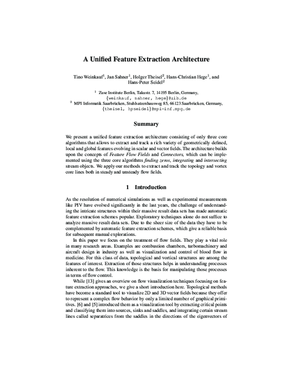 (PDF) A Unified Feature Extraction Architecture