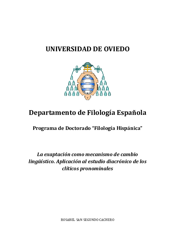 (PDF) La exaptación como mecanismo de cambio lingüístico. Aplicación al ...