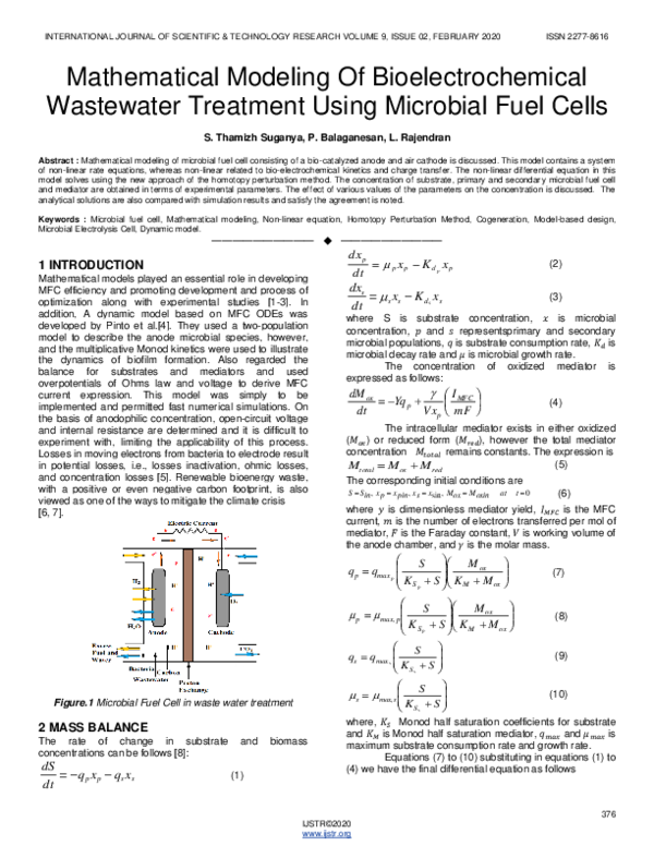(PDF) Mathematical Modeling Of Bioelectrochemical Wastewater Treatment ...
