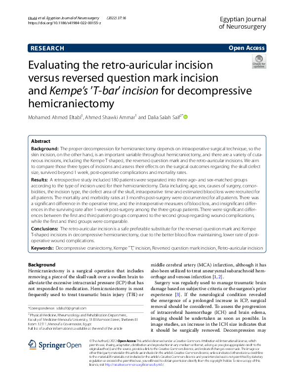(PDF) Evaluating the retro-auricular incision versus reversed question ...