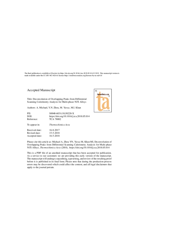(PDF) Deconvolution of overlapping peaks from differential scanning ...