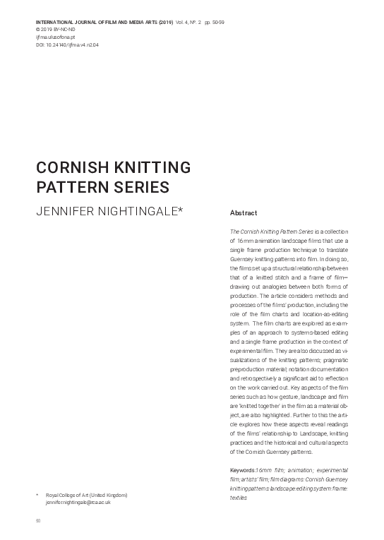 (PDF) Cornish Knitting Pattern Series