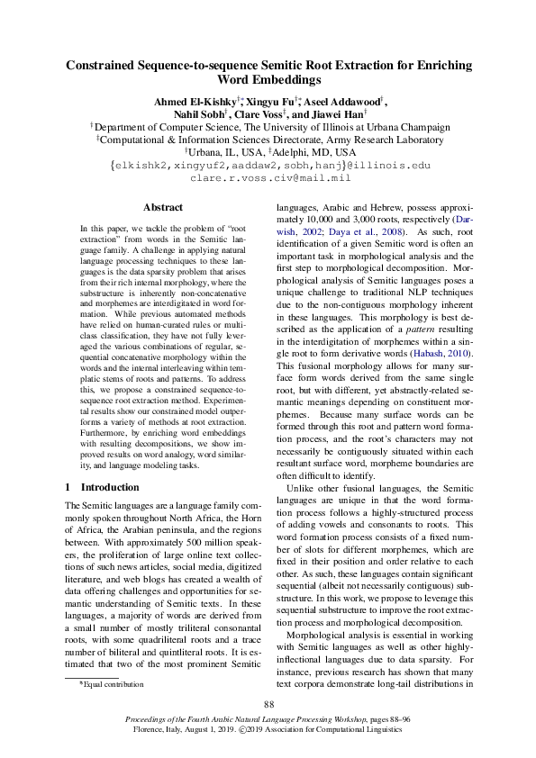 (PDF) Constrained Sequence-to-Sequence Root Extraction for Semitic ...