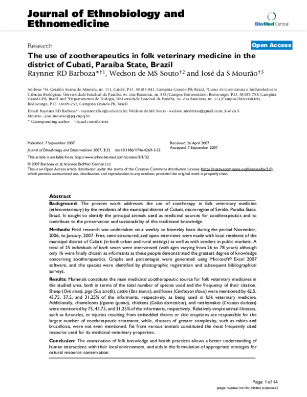 (PDF) Journal of Ethnobiology and