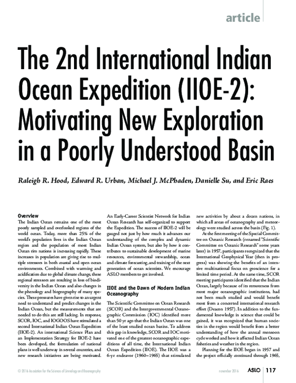(PDF) The 2ndInternational Indian Ocean Expedition (IIOE-2): Motivating ...