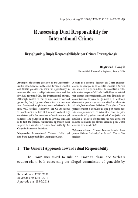 (PDF) Reassessing dual Responsibility for International Crimes ...
