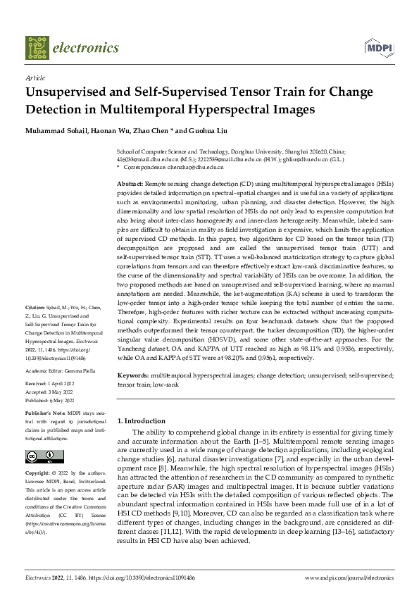 (PDF) Unsupervised and Self-Supervised Tensor Train for Change Detection in Multitemporal ...