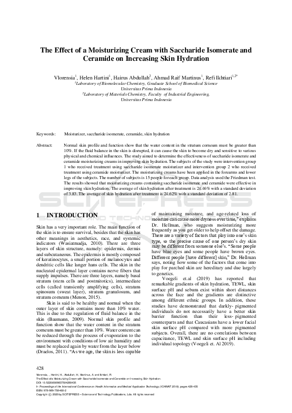 (PDF) The Effect of a Moisturizing Cream with Saccharide Isomerate and ...