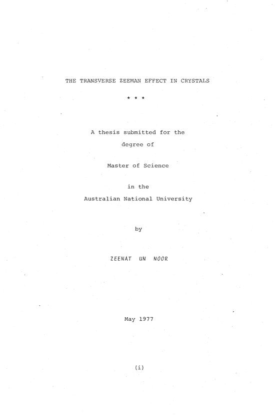 (PDF) The transverse Zeeman effect in crystals