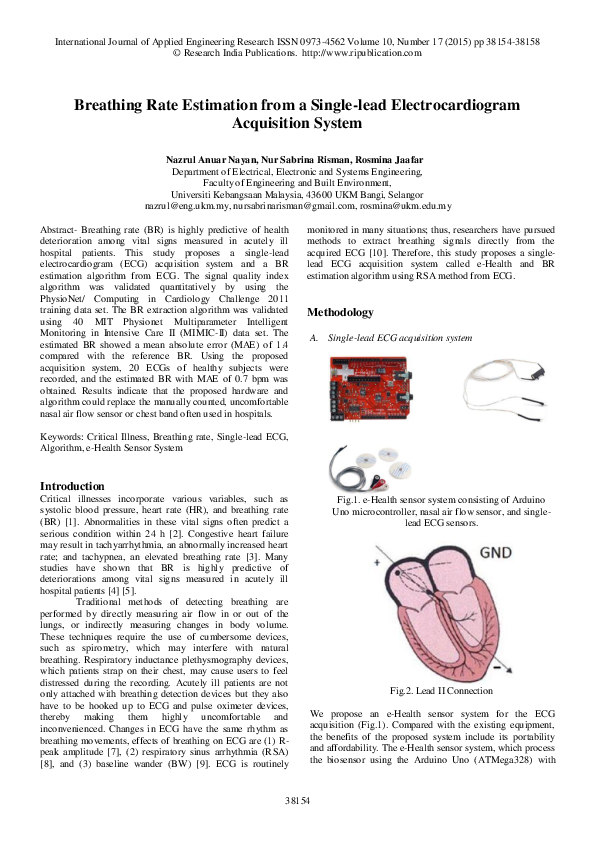 (PDF) Breathing rate estimation from a single-lead electrocardiogram ...