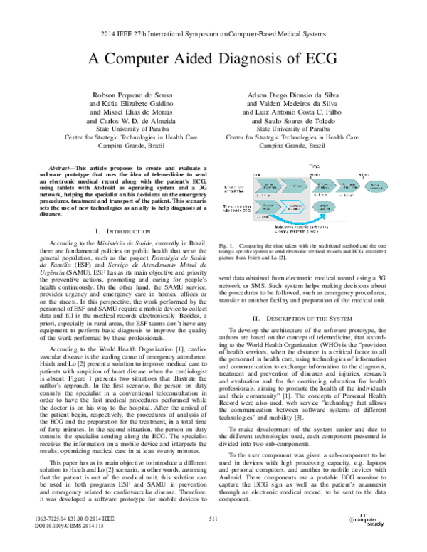 Pdf A Computer Aided Diagnosis Of Ecg