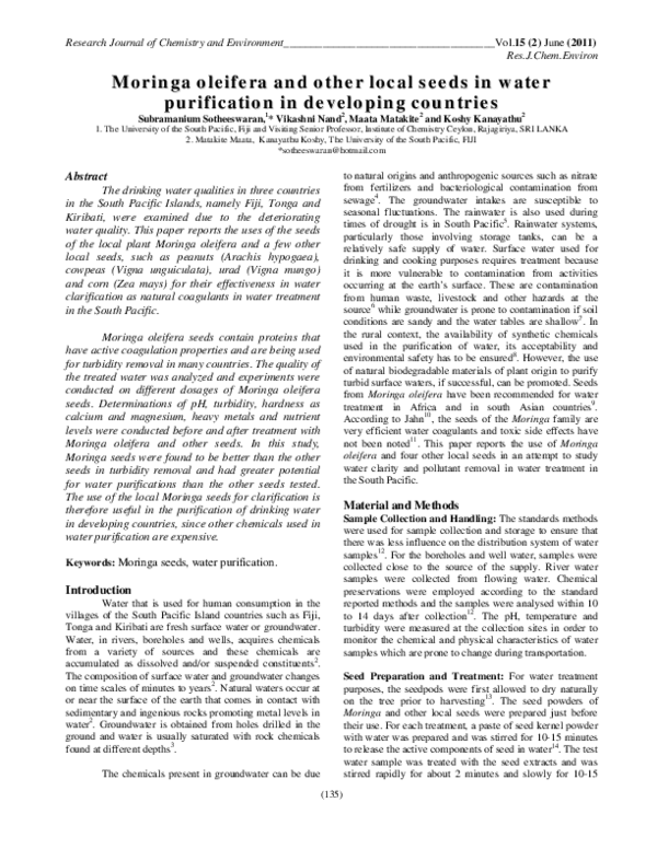 (PDF) Moringa oleifera and Other Local seeds in Water Purification in ...