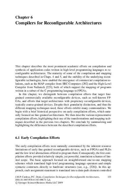 (PDF) Compilers for Reconfigurable Architectures