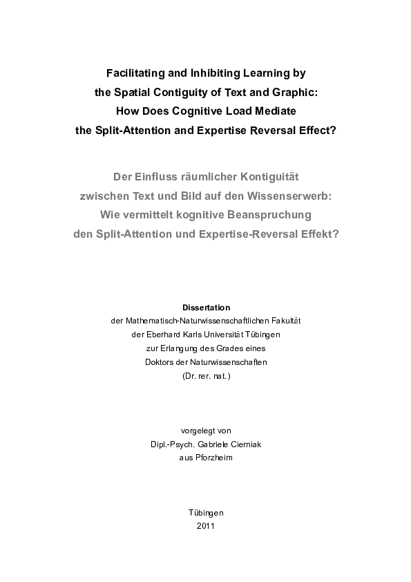 (PDF) Facilitating and inhibiting learning by the spatial contiguity of ...