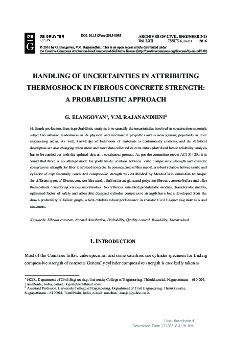 (PDF) Handling of Uncertainties in Attributing Thermoshock in Fibrous ...