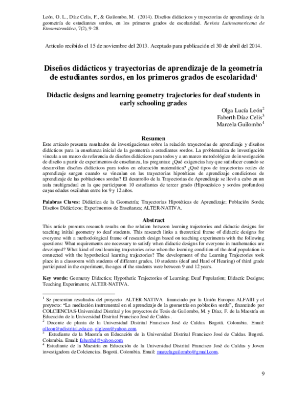 (PDF) Didactic designs and learning geometry trajectories for deaf ...