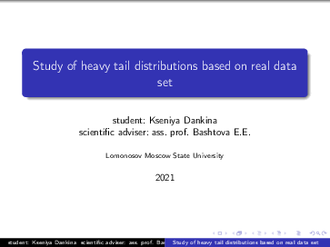 (PDF) Study of heavy tail distributions based on real data set