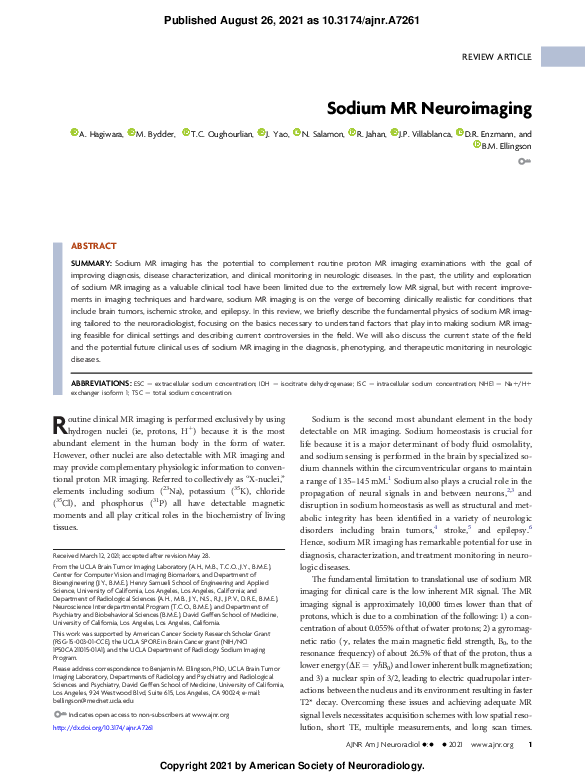 (PDF) Sodium MR Neuroimaging