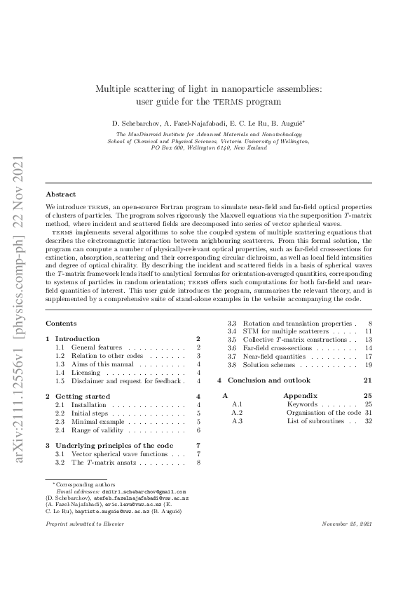 (PDF) Multiple scattering of light in nanoparticle assemblies: User ...