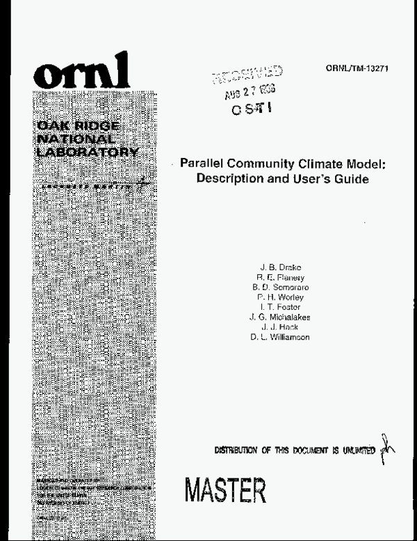(PDF) Parallel community climate model: Description and user`s guide
