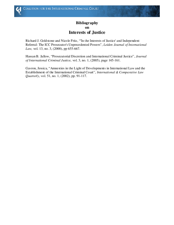 (PDF) Interests of Justice