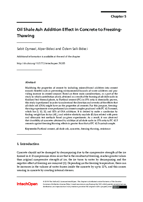 (PDF) Oil Shale Ash Addition Effect in Concrete to Freezing-Thawing
