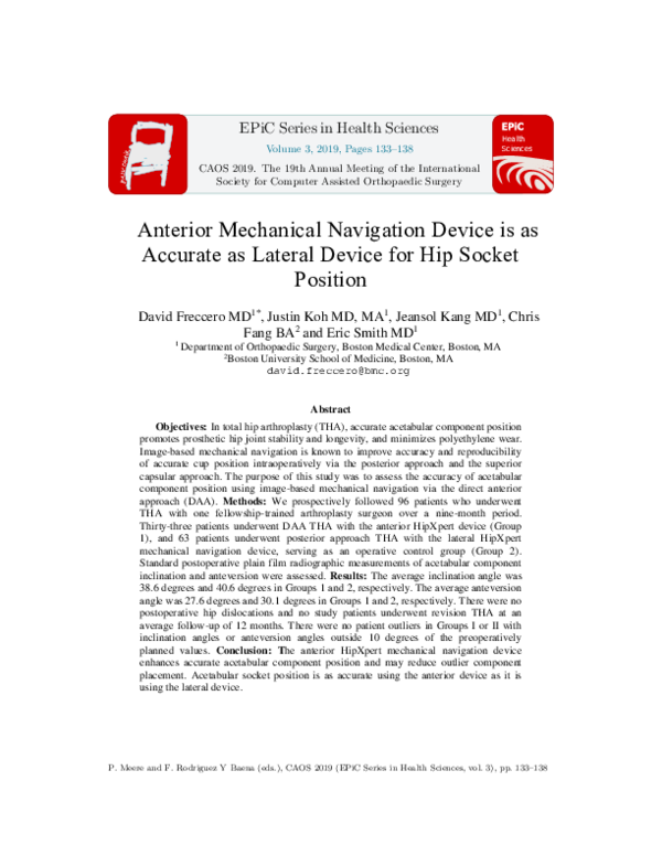 (PDF) Anterior Mechanical Navigation Device is as Accurate as Lateral ...