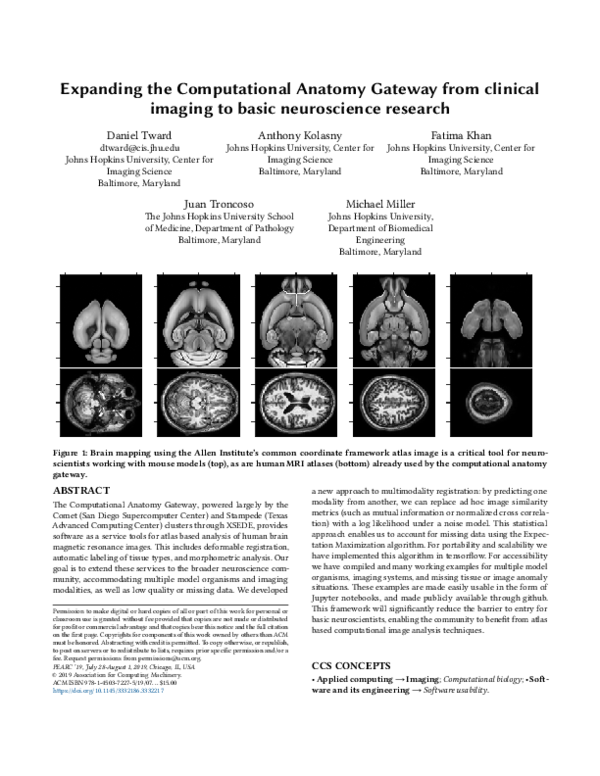 (PDF) Expanding the Computational Anatomy Gateway from clinical imaging ...