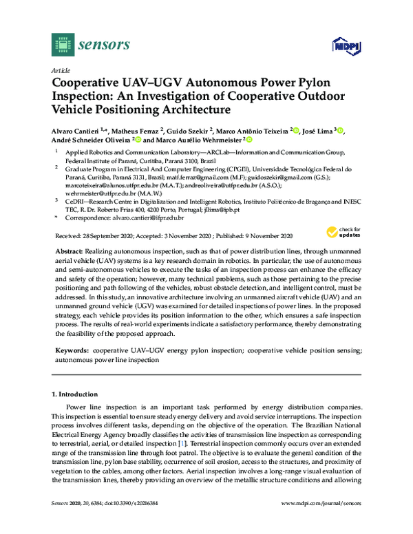 (PDF) Cooperative UAV–UGV Autonomous Power Pylon Inspection: An Investigation of Cooperative ...