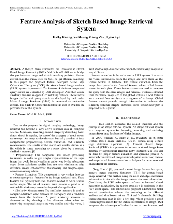 (PDF) Feature Analysis of Sketch Based Image Retrieval System
