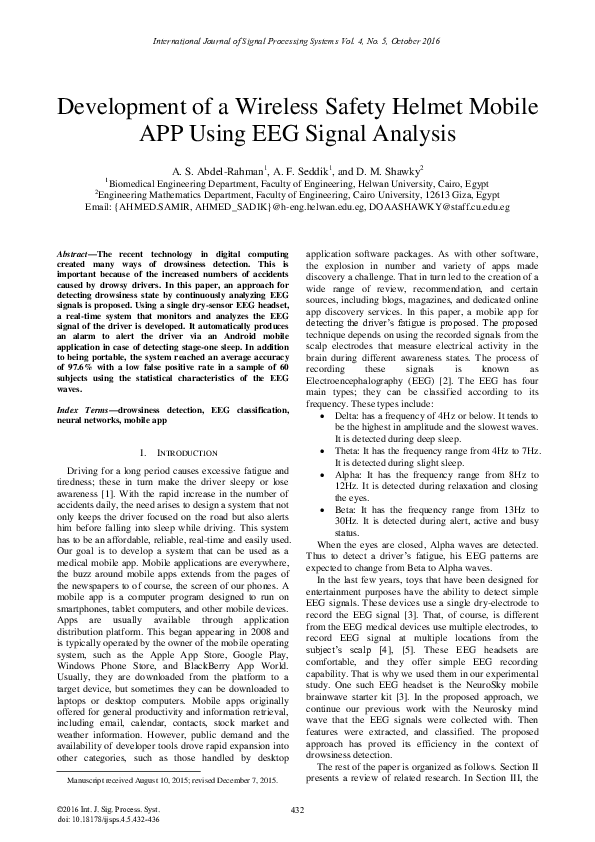 (PDF) Development of a Wireless Safety Helmet Mobile APP Using EEG ...