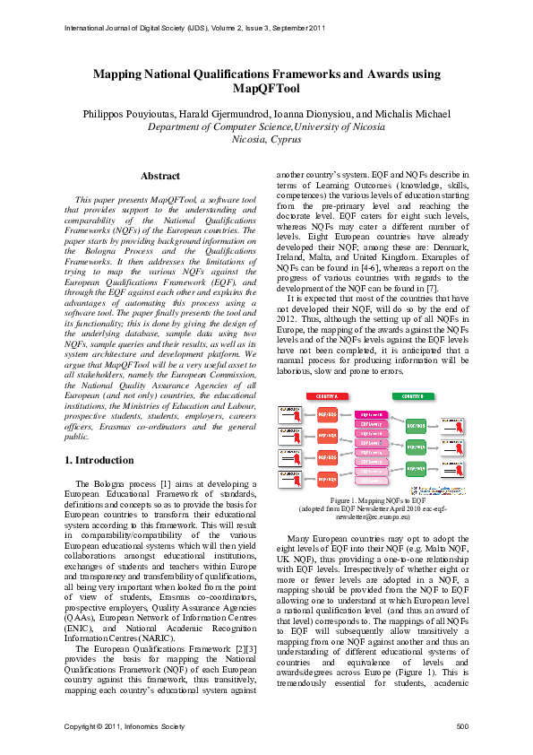 (PDF) Mapping National Qualifications Frameworks and Awards using MapQFTool