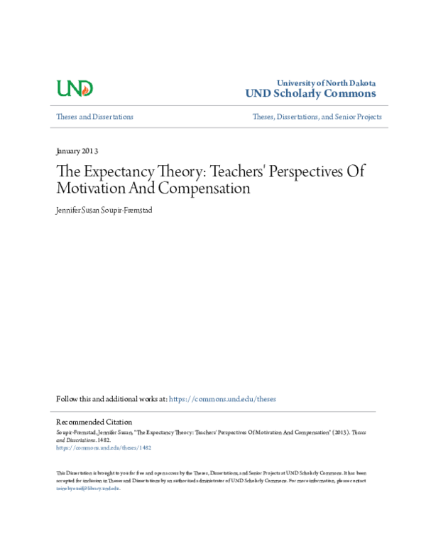 (PDF) The Expectancy Theory: Teachers\u27 Perspectives Of Motivation ...